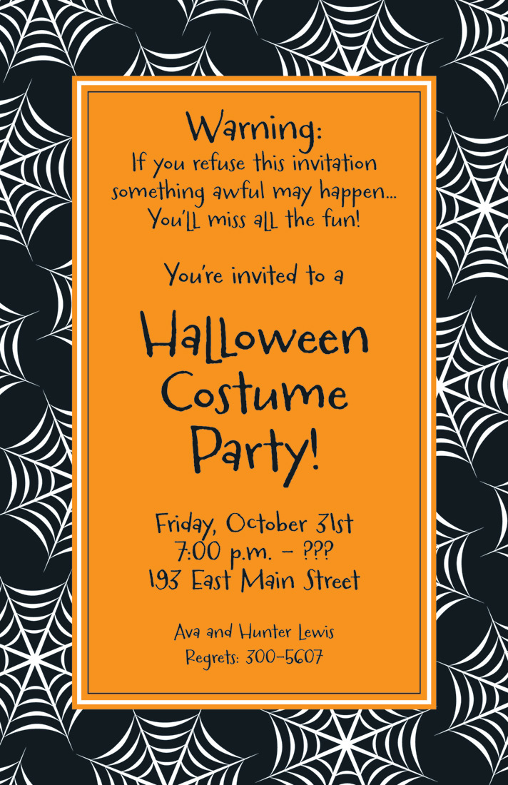 Spider Webs Invitation Spider Webs Invitation